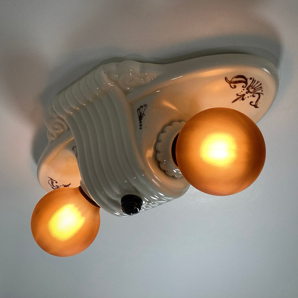 Antique Porcelain Ceiling Light Fixtures Antique Art Deco Victorian